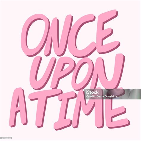 옛날 옛적에 소셜 미디어 콘텐츠스티커 벡터 손으로 그린 일러스트 디자인입니다 Brand Name Online Messaging Platform에 대한 스톡 벡터 아트 및