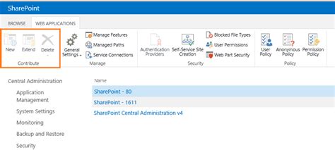 new web application greyed out sharepoint 2016