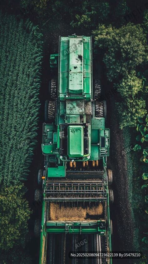 Ai创作图行驶在野外的卡车 农业唯美 农业粮食丰收 绿色大卡车 现代化收割 农业生产收获 抢收 农忙收割 粮油大米丰收农业类 工业运输业农业