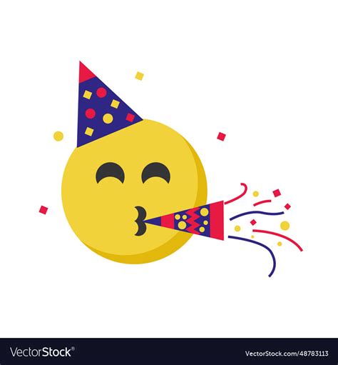 Birthday Party Emoji Celebrate Happy Emoj Vector Image