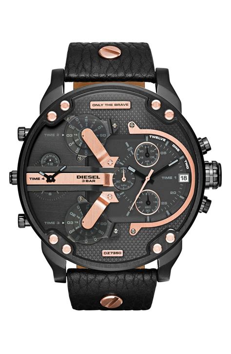DIESEL® 'Mr. Daddy 2.0' Chronograph Leather Strap Watch, 57mm | Nordstrom