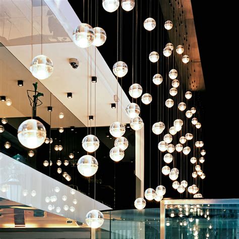 Modern G4 Led Bubble Crystal Round Ball Ceiling Light Room Stair