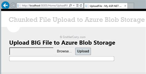 Uploading Big Files To Azure Storage From ASP NET MVC DotNetCurry