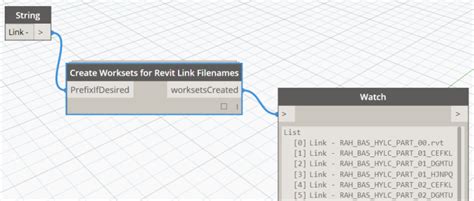 Create Worksets for Revit Link Filenames – Dynamo Nodes