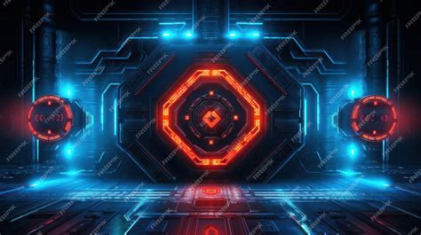 Premium Ai Image Neon Background With Hitech Circuitry Ai Generated