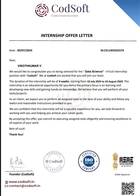 Vinoth Kumar On Linkedin Codsoft Internship Datascience