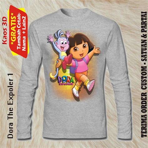 Jual Kaos 3d Dora The Explorer Lengan Panjang Model Unisex Dewasa