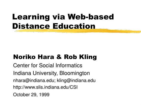 Ppt Learning Via Web Based Distance Education Powerpoint Presentation