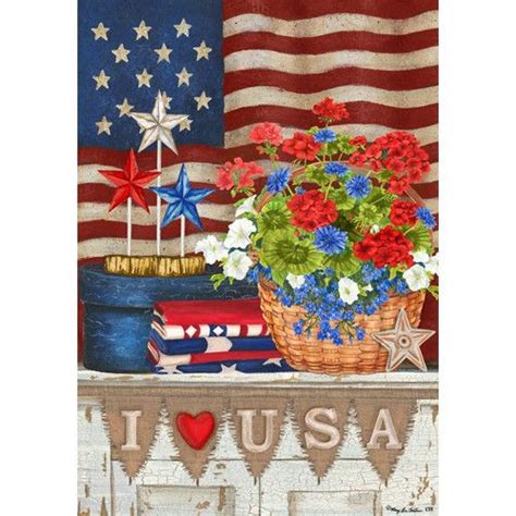 I Love The Usa Double Sided House Flag Patriotic Garden Flag Flag