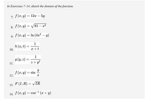 Solved In Exercises Sketch The Domain Of The Function Chegg