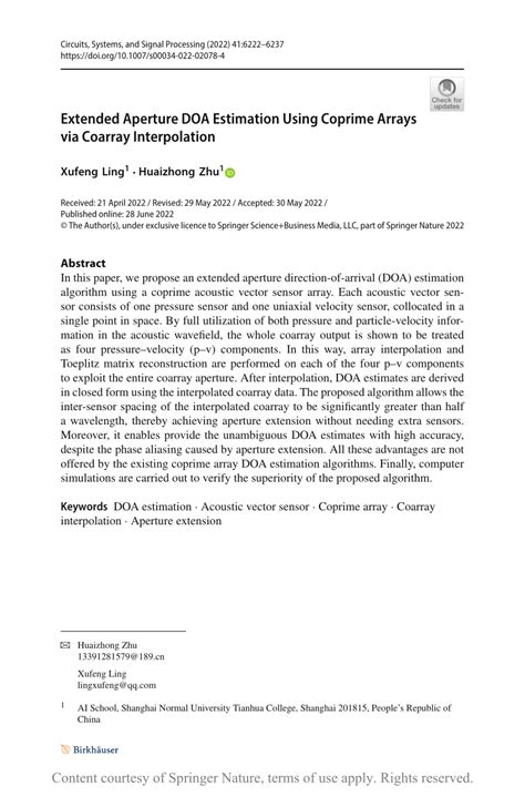 Extended Aperture Doa Estimation Using Coprime Arrays Via Coarray