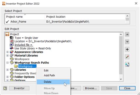 Pack And Go With Single Path Option Creates No Workspace In Inventor