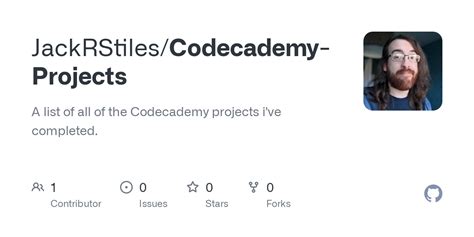 Github Jackrstilescodecademy Projects A List Of All Of The