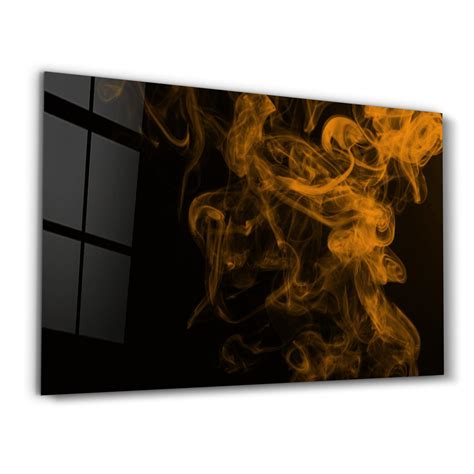 Orange Smoke Glass Wall Art Artdesigna Artdesigna