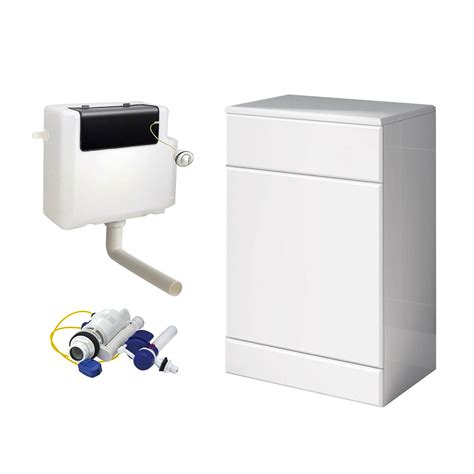 Ellen 500mm Back To Wall White Gloss Toilet Cistern Unit And Cistern