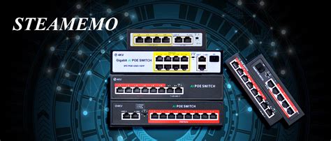 Amazon Com STEAMEMO 10 Port Gigabit Managed PoE Switch 8 PoE Ports 120W 2 Uplink Ports VLAN