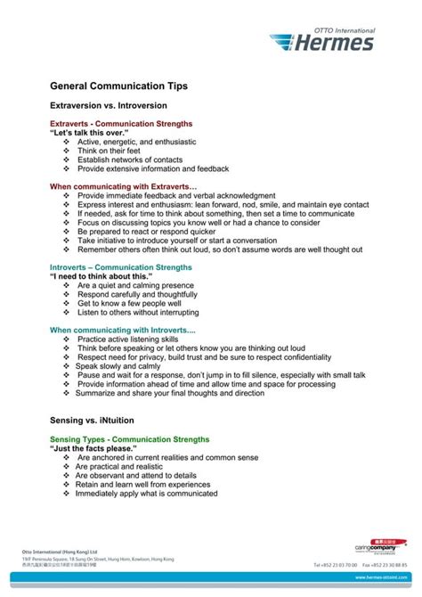 Mbti Communication Tips Pdf