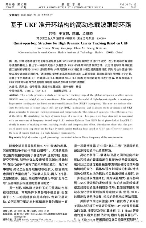 Pdf Quasi Open Loop Structure For High Dynamic Carrier Tracking Based