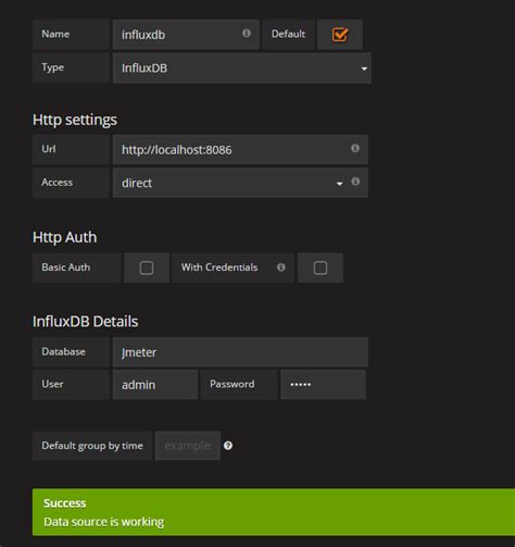 Windows Influxdb Grafana Jmeter Data Not Populating In Grafana Stack Overflow