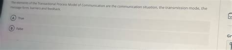 solved the elements of the transactional process model of