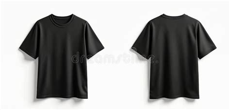 Black Oversize T Shirt Front And Back View Mockup Blank Tee Template