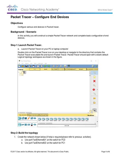 2 1 1 4 packet tracer configure end devices pdf tab gui