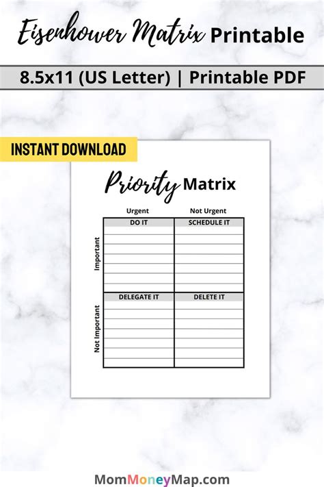 Eisenhower Matrix Printable Pdf Eisenhower Matrix Eisenhower Printables