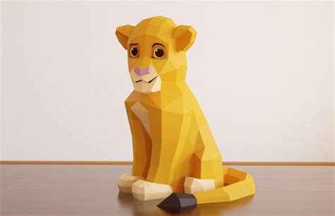 Lion Simba Diy Papercraft Etsy Uk