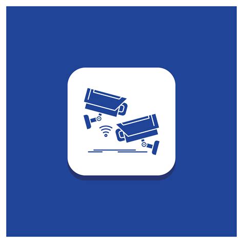 Blue Round Button For Cctv Camera Security Surveillance Technology