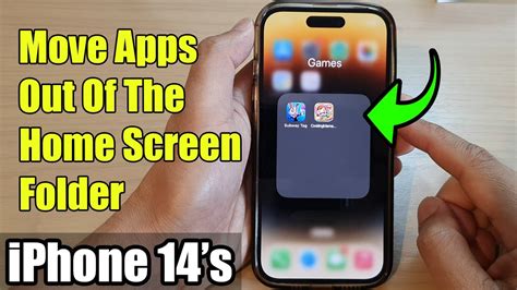 Iphone 1414 Pro Max How To Move Apps Out Of The Home Screen Folder Youtube