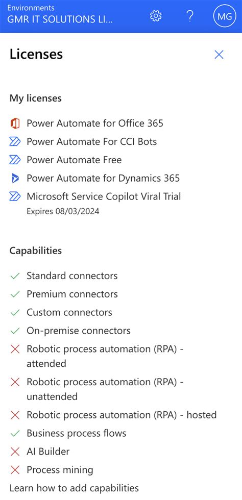How To Check Power Automate License From Power Automate Settings Uk Guy Malla Reddy