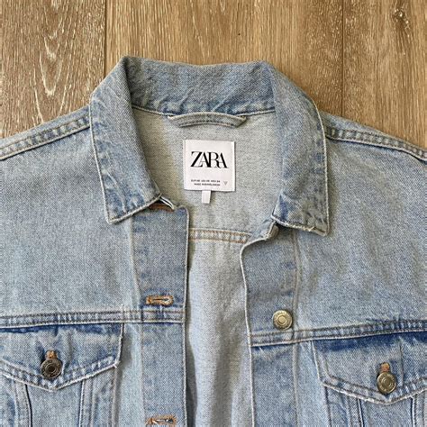 Zara Oversized Cropped Denim Jacket Depop