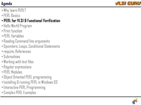 Perl Ppt Vlsi Guru