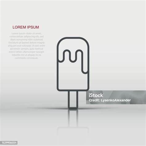 플랫 스타일의 아이스크림 아이콘 흰색 고립 된 배경에 선대 벡터 그림입니다 소르베 디저트 비즈니스 컨셉 감기와 독감에 대한 스톡