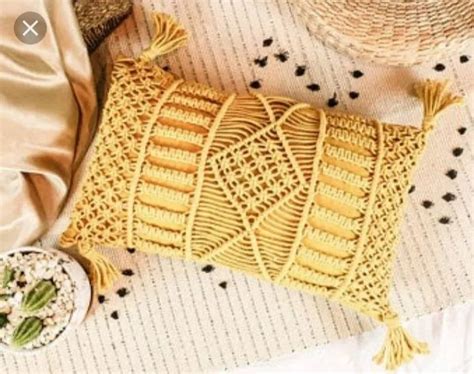 Abhiraj Overseas Light Yellow Macrame Cushion Covers For Home Decor Size 16 X 16 At Rs 310