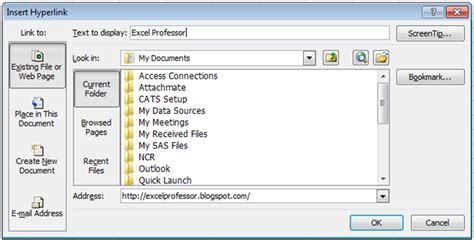 Excel Professor Hyperlink To A New Tab