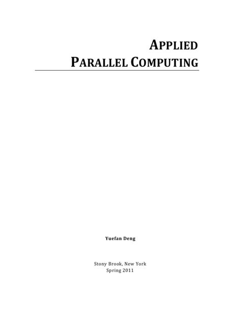 Applied Parallel Computing Deng 2011 Pdf Parallel Computing