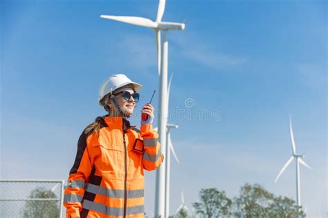 Engineer Technician Worker Checking Service Maintenance Wind Turbine Clean Electricity Power