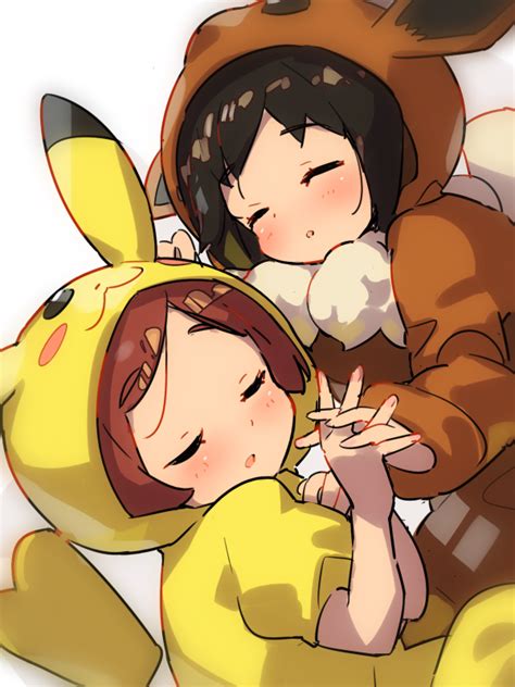 Pikachu Eevee And Poke Kid Pokemon And 2 More Drawn By Blue Vert Danbooru