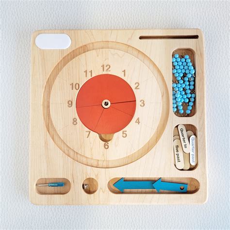 Interactive Montessori Teaching Clock Master Time Fractions And Skip