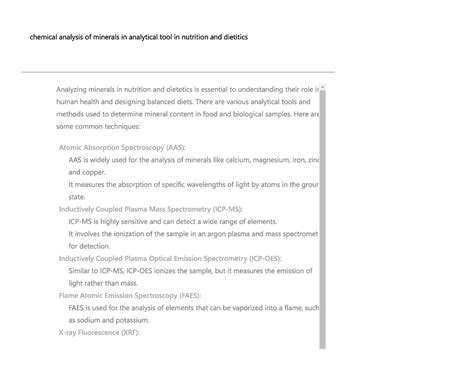 Mineral Analysis Self Made Food Science Technology Studocu