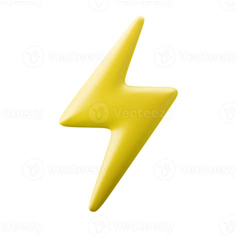 Yellow Lightning Quick Speed Symbol User Interface Theme 3d