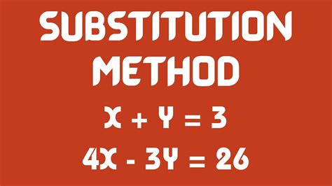 Substitution Method - Pair of Linear Equations in two variables | CBSE Maths | Class 10 ...