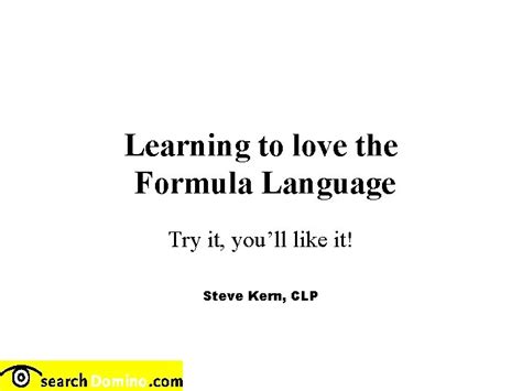 learning to love the formula language try it