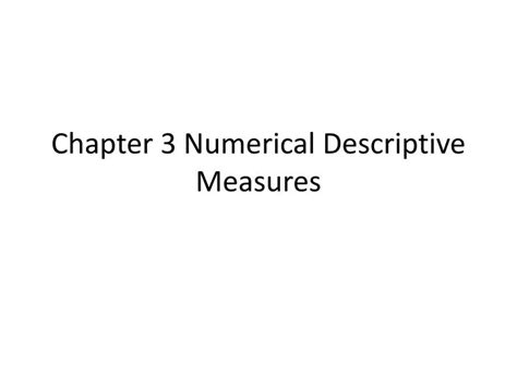 Ppt Chapter 3 Numerical Descriptive Measures Powerpoint Presentation