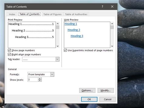 How To Customize Heading Levels Shown In Table Of Contents In MS Word