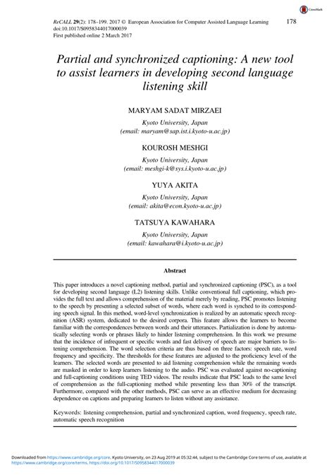 pdf partial and synchronized captioning a new tool to assist