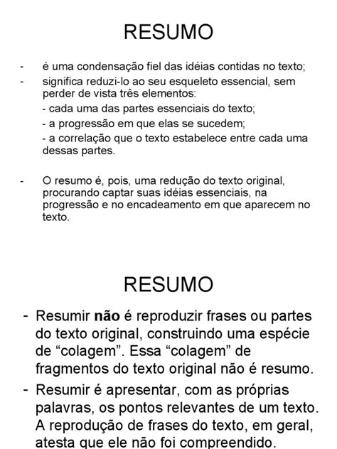 Resumo De Texto
