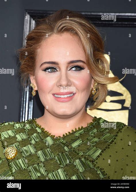 Adele Attending The 59th Annual Grammy Awards In Los Angeles Stock