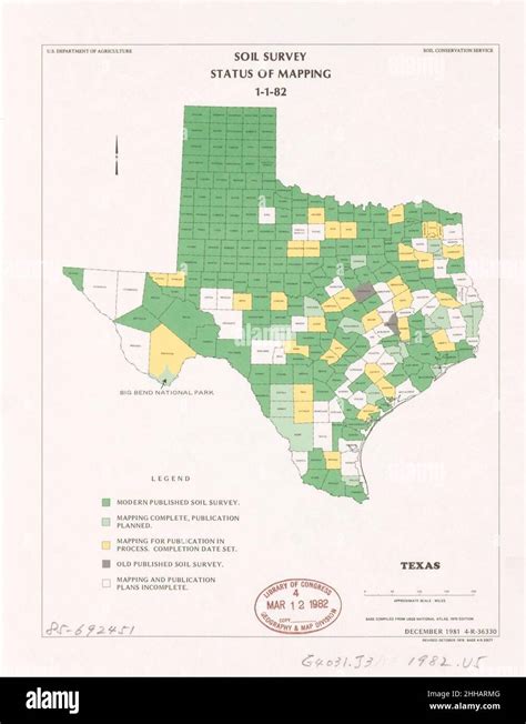 Soil Survey Status Of Mapping 1 1 82 Texas Stock Photo Alamy